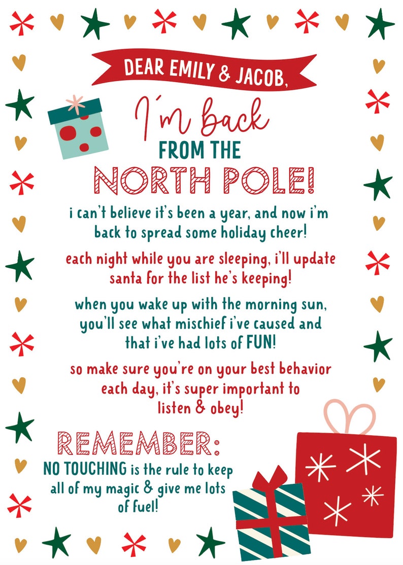 I'm Back! Elf Arrival Letter | Return Letter Christmas | Elf is Back ...