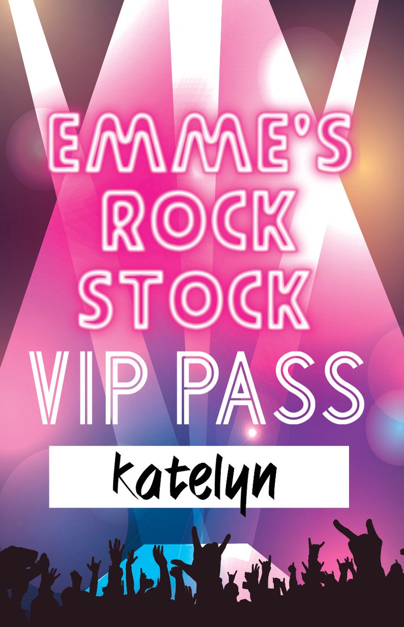 VIP Pass for Music Festival Birthday Party | Customizable Birthday ...
