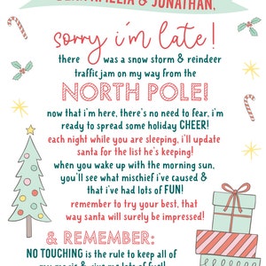 Sorry I'm Late! Elf Arrival Letter | Late Elf Letter Christmas | Elf is ...