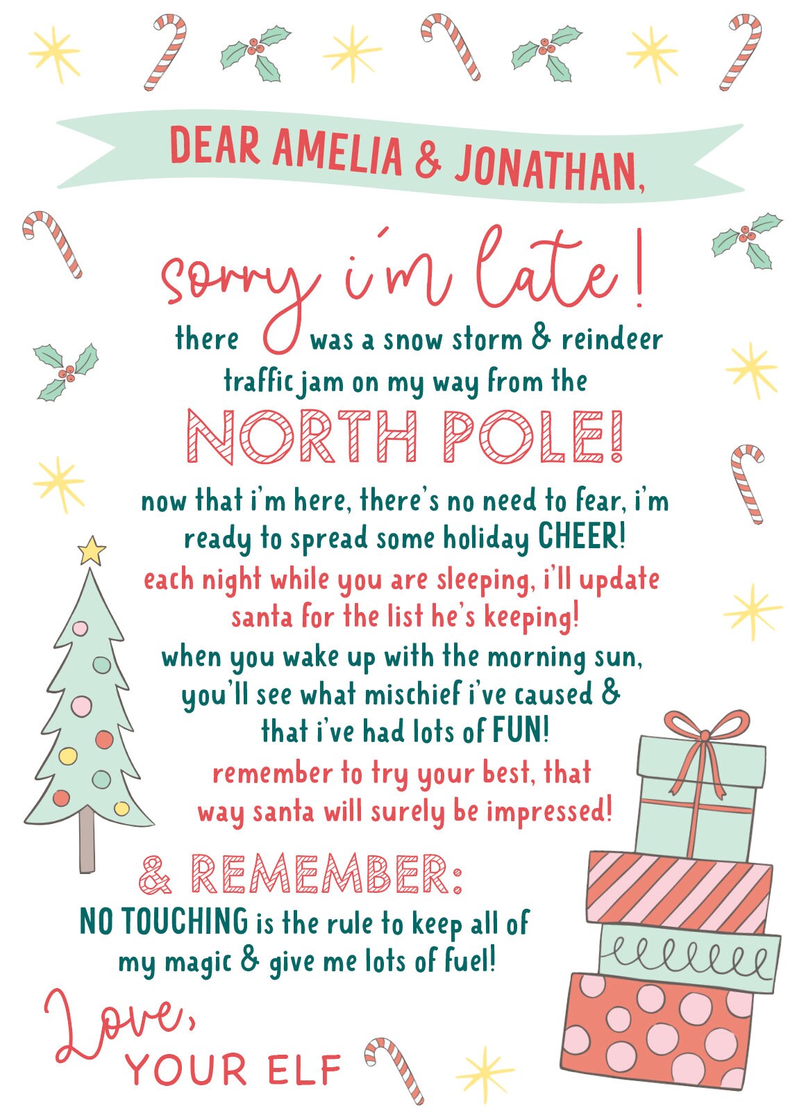 Sorry I'm Late! Elf Arrival Letter | Late Elf Letter Christmas | Elf is ... Sorry I'm Late! Elf Arrival Letter | Late Elf Letter Christmas | Elf is ...