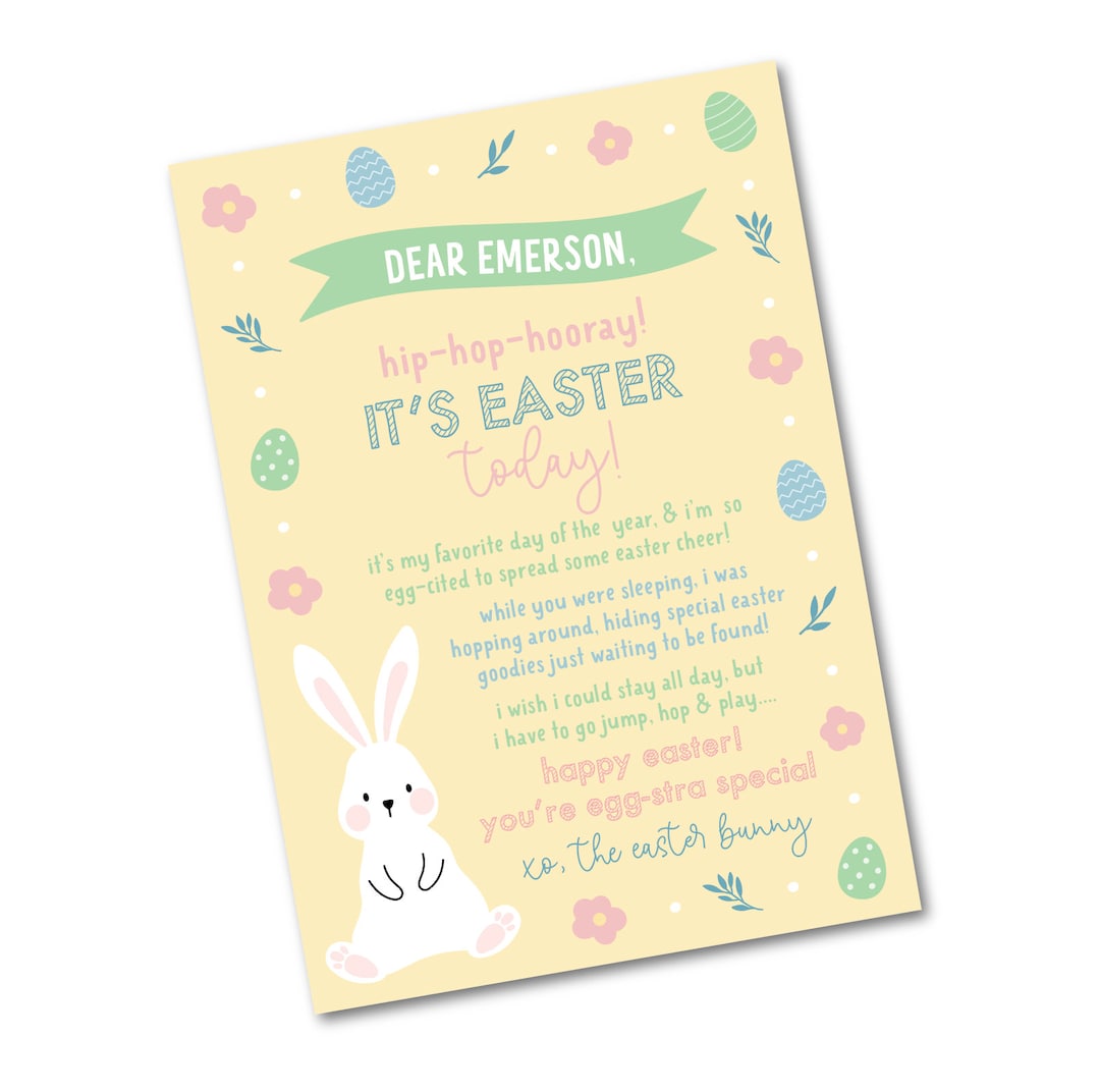 Happy Easter! Easter Bunny Letter | Easter Basket Letter & Scavenger ...