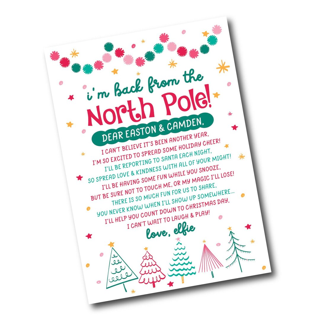 I'm Back! Elf Arrival Letter | Return Letter Christmas | Elf is Back ...