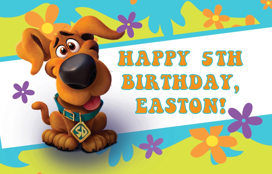 Scooby Doo BIRTHDAY BANNER - PERSONALIZED Vinyl Banner - Weather Proof ...