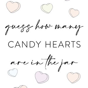 Guess How Many Candy Hearts Game & Card | Baby Shower or Classroom ...