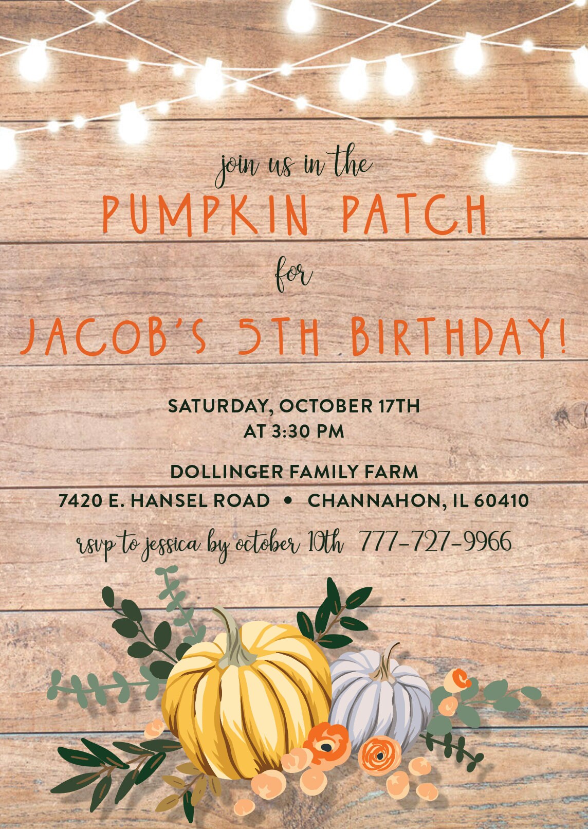 Pumpkin Birthday Invitation | Fall Birthday Invitation | Little Pumpkin ...