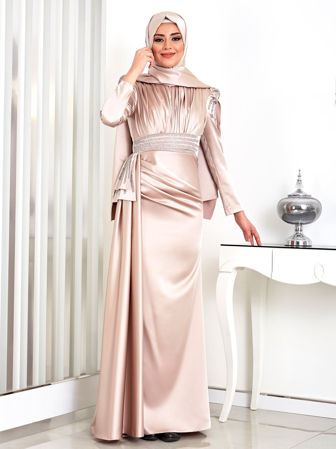 Muslim Evening Dress, Hijab Dress, Evening Dress, Prom Dress, Turkish ...