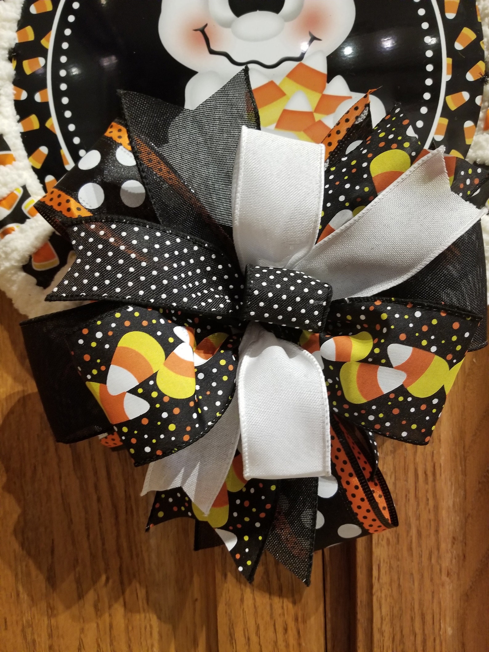 Chunky Yarn Halloween Ghost Candy Corn Yarn Door/wall - Etsy