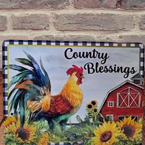 Country Blessings Rooster Wreath Kit, DIY Everyday Door Decor, Barn ...