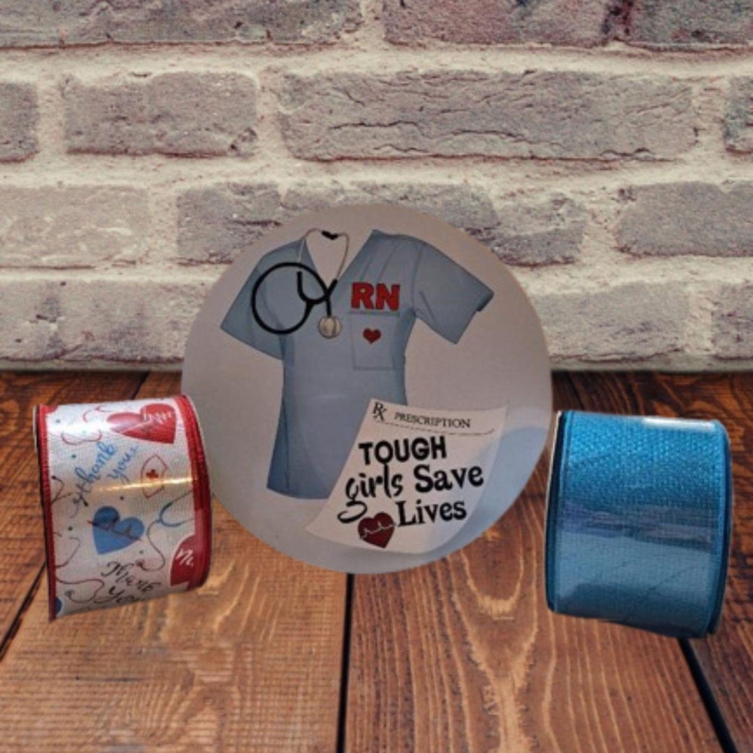 Nurse DIY Door Decor Kit, Medical Field Wreath Kit, Sign and Ribbon Set ...