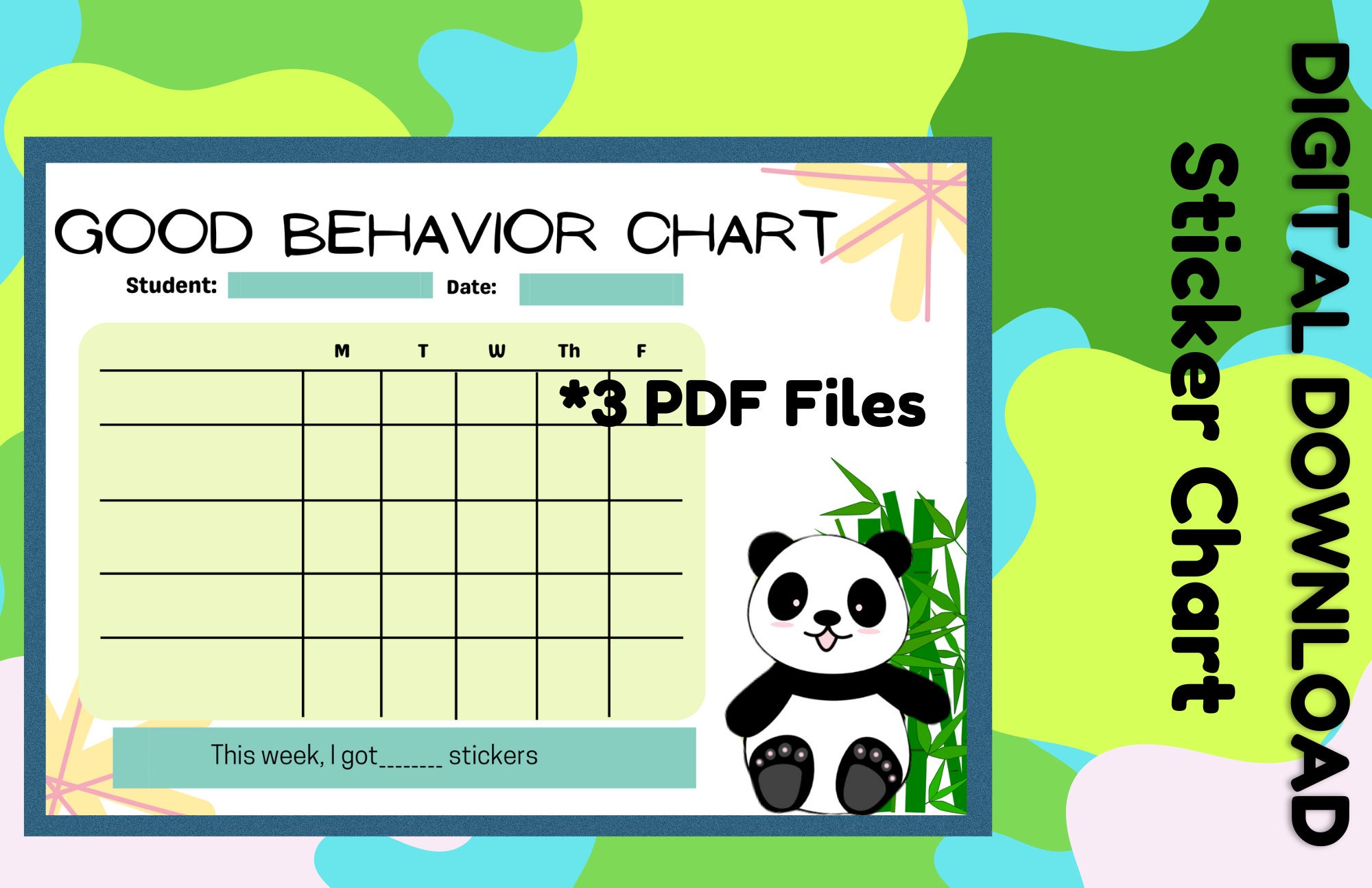 Good Behavior Sticker Chart Bundle Digital Download - Etsy