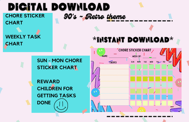 Chore Sticker Chart Bundle Chore Chart Weekly Chore Chart - Etsy