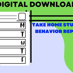 Printable Student Behavior Report K-2nd Grade PDF Send - Etsy