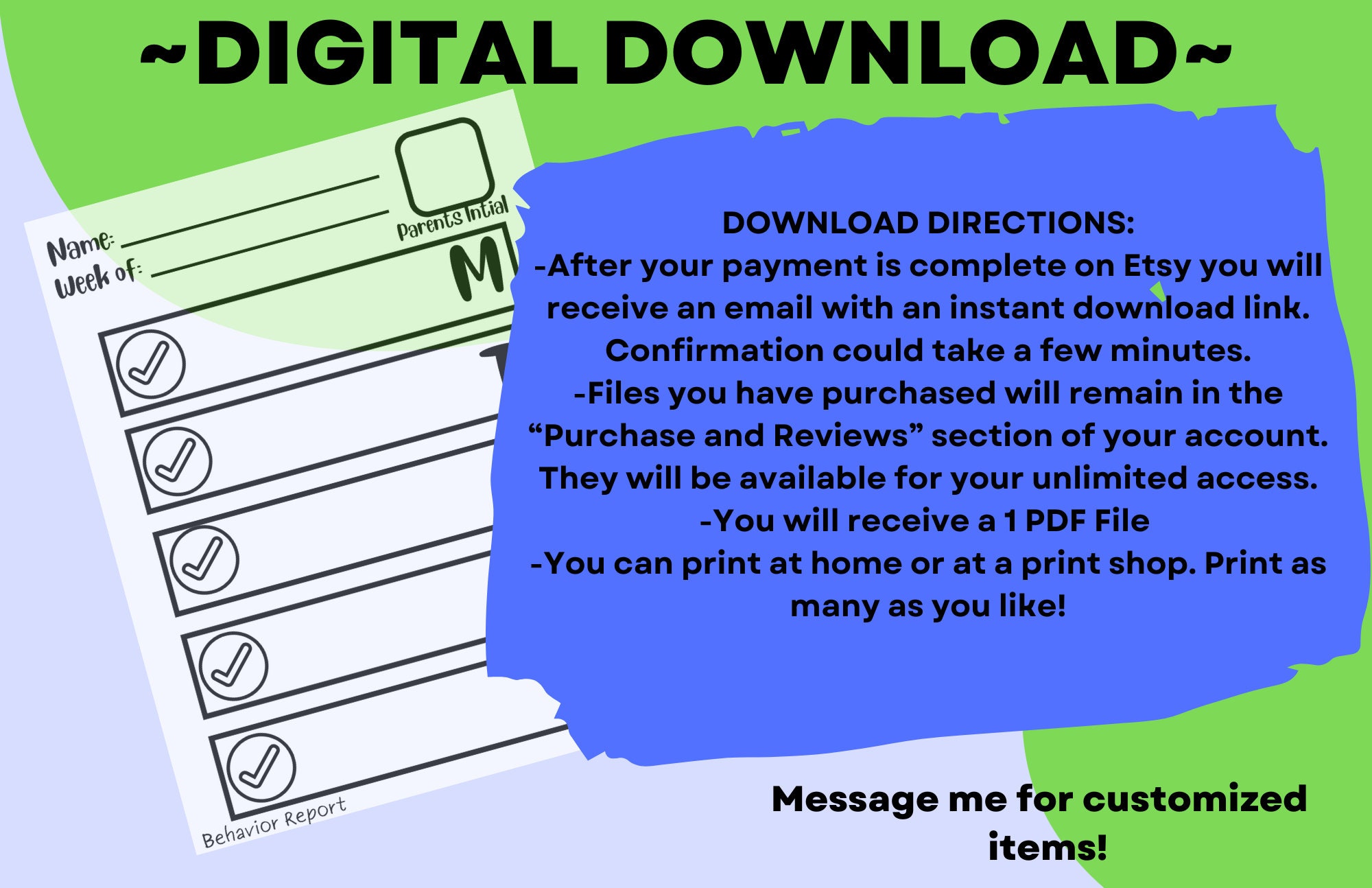 Printable Student Behavior Report K-2nd Grade PDF Send - Etsy