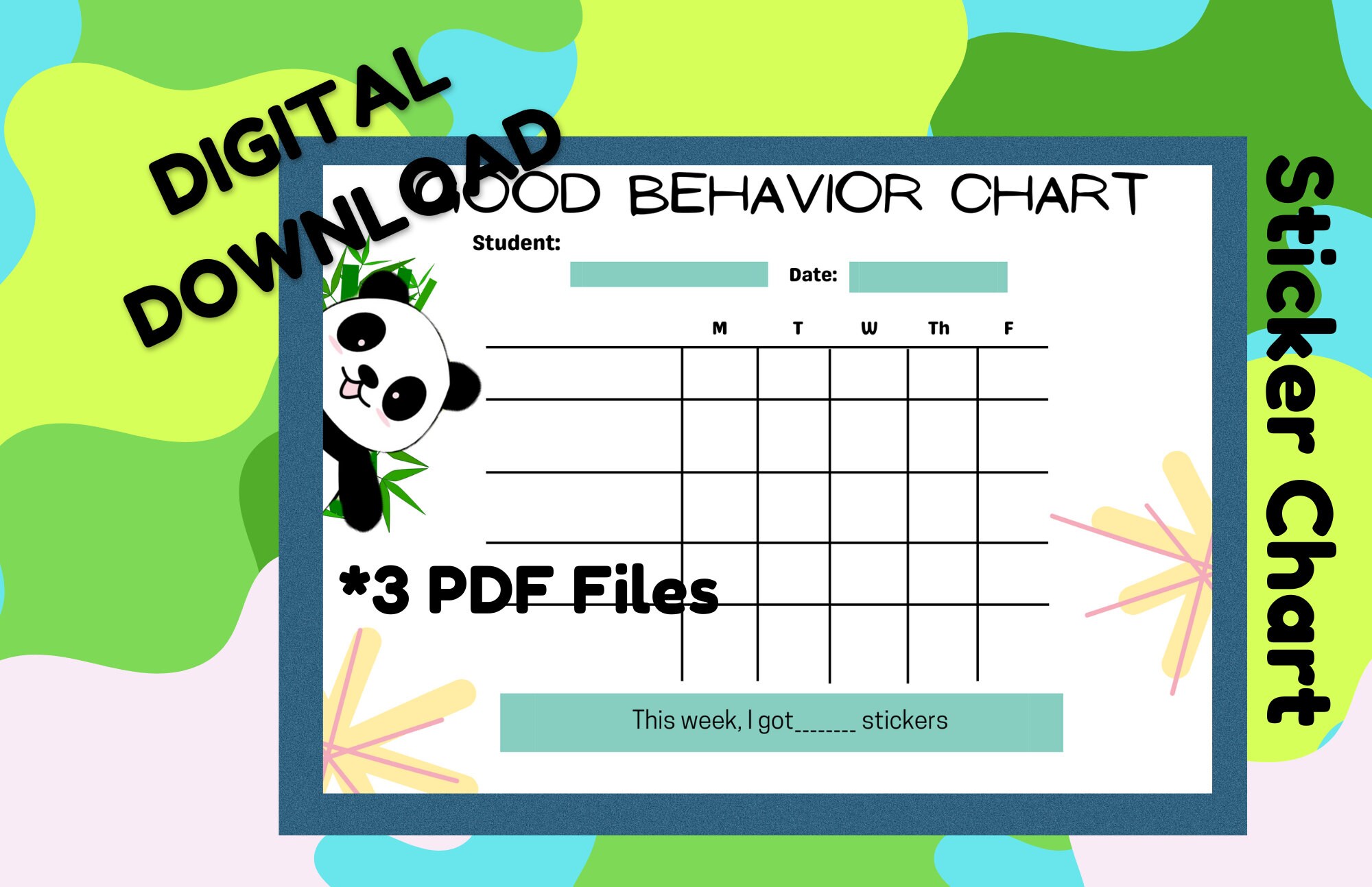 Good Behavior Sticker Chart Bundle Digital Download - Etsy