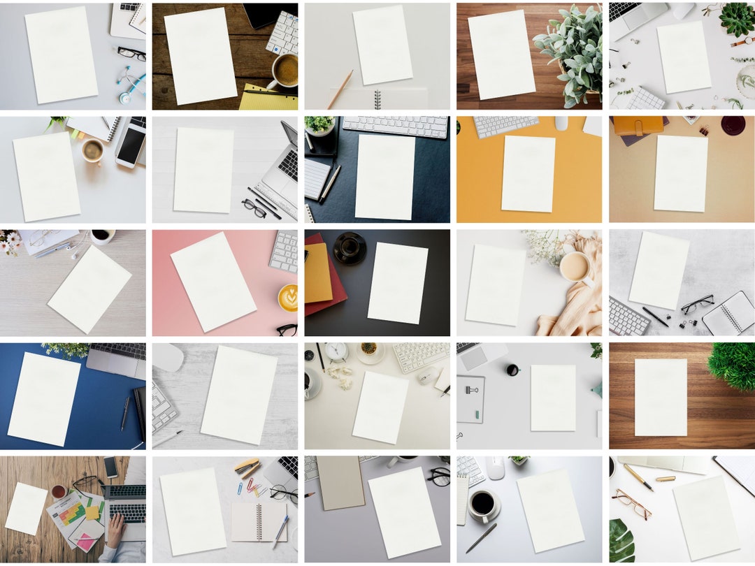 Versatile Desk Mockup Bundle With A4 and Resume Designs for Canva - Etsy