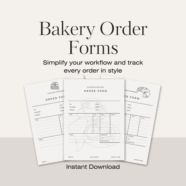Bakery Order Form - Etsy