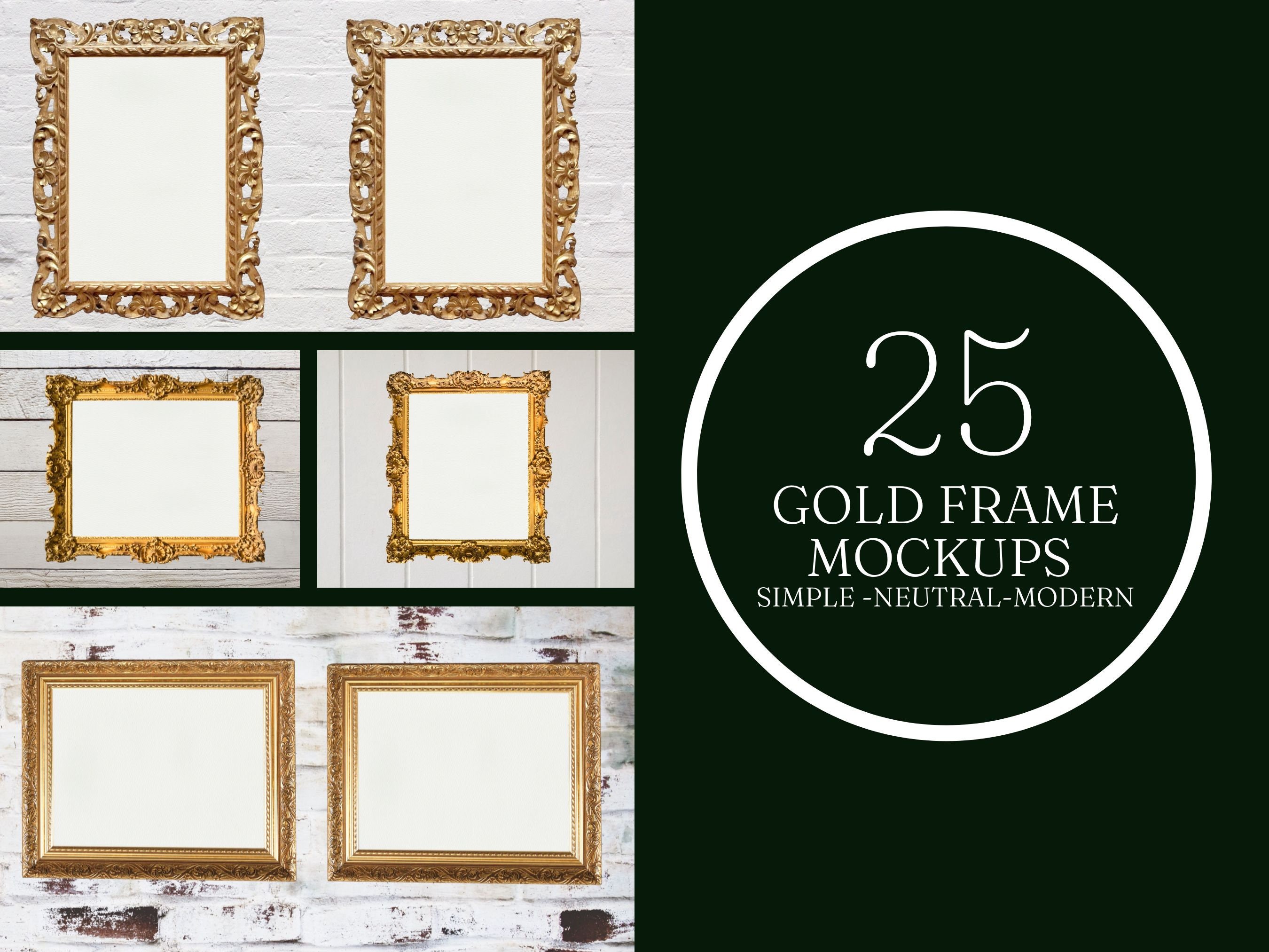 Gold Framed Simple Wall Art - Etsy