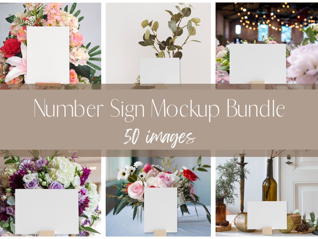 50 Image Wedding Mockup Bundle Table Number Mockups Table - Etsy