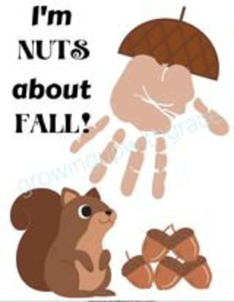 Fall Handprint Printable Squirrel Handprint Printable - Etsy