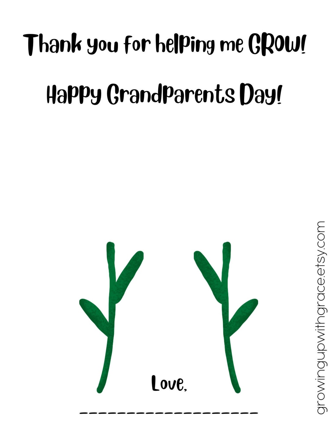 Grandparents Day Printable Craft, Handprint Craft for Grandparents Day ...