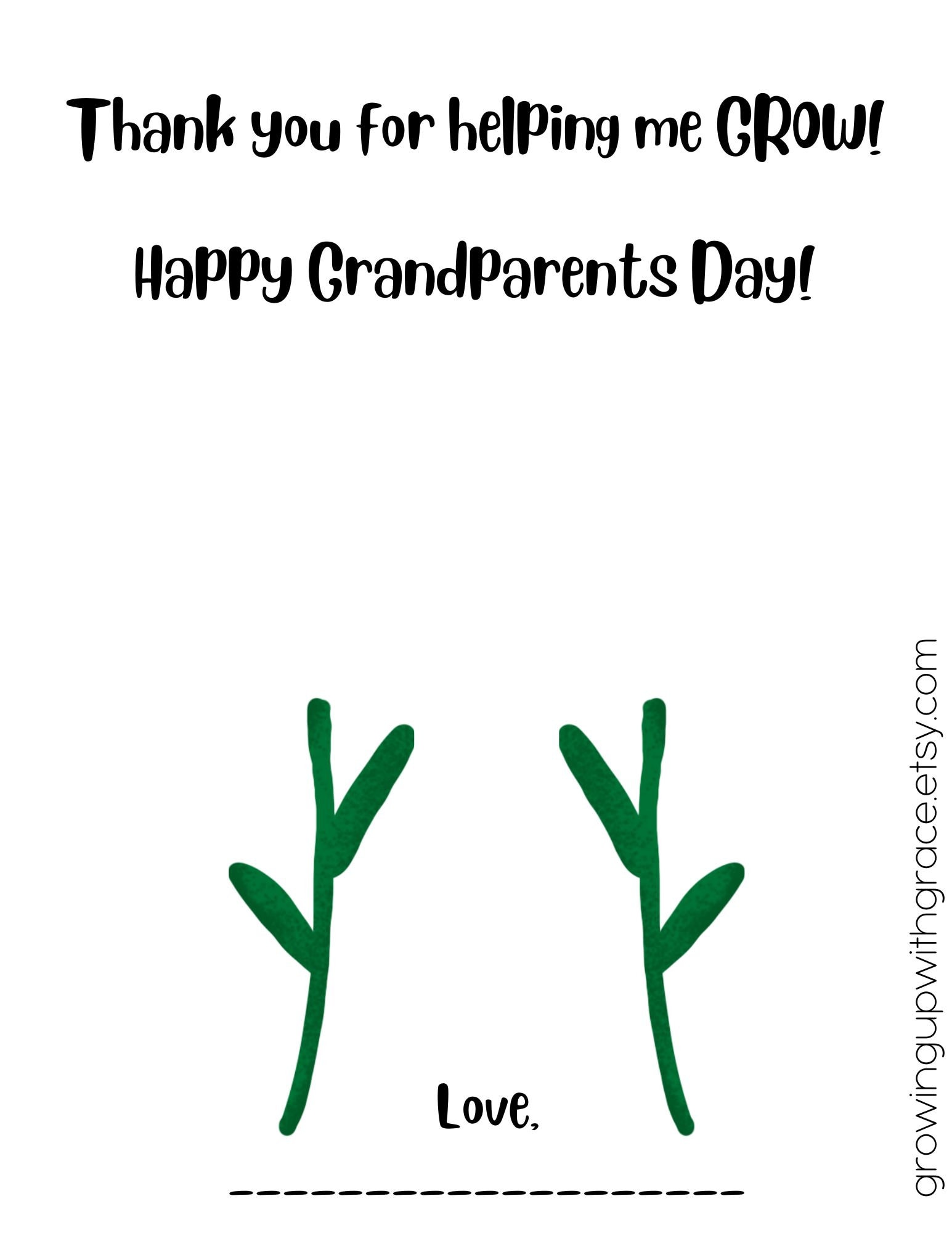 Grandparents Day Printable Craft, Handprint Craft for Grandparents Day ...