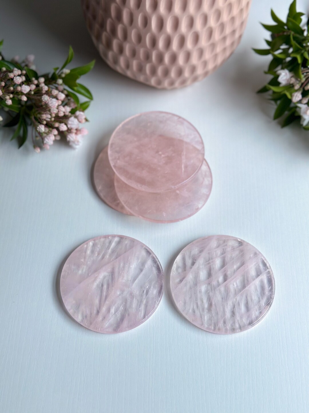Crystal Coaster Rose Quartz Home Decor Gift for Her Birthday Gift ...
