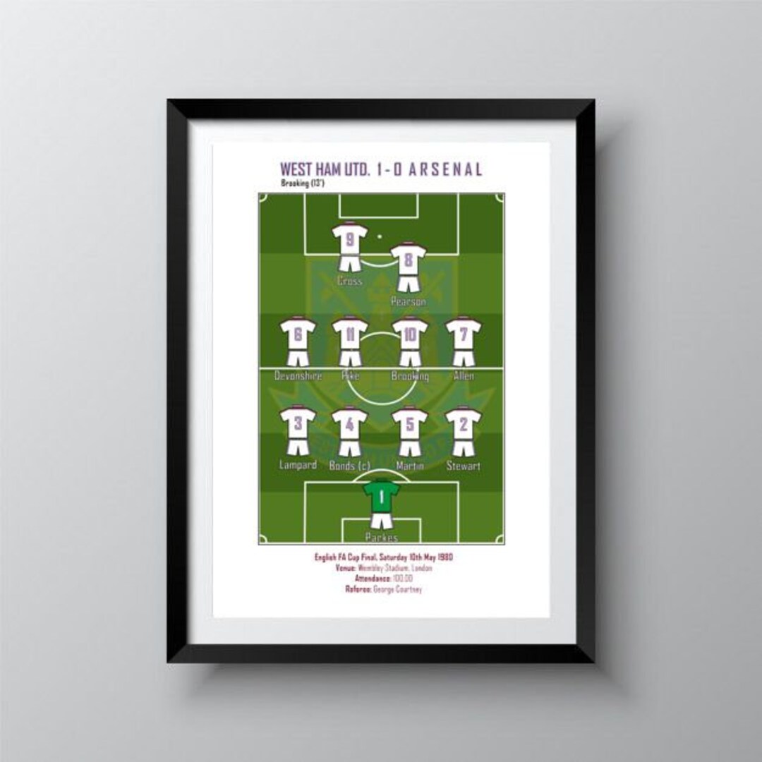 West Ham 1980 FA Cup Final Wall Print - Digital (PDF) Only - Etsy