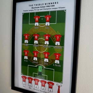 Manchester United 1999 Treble Winners Wall Print - Digital (PDF) Only ...
