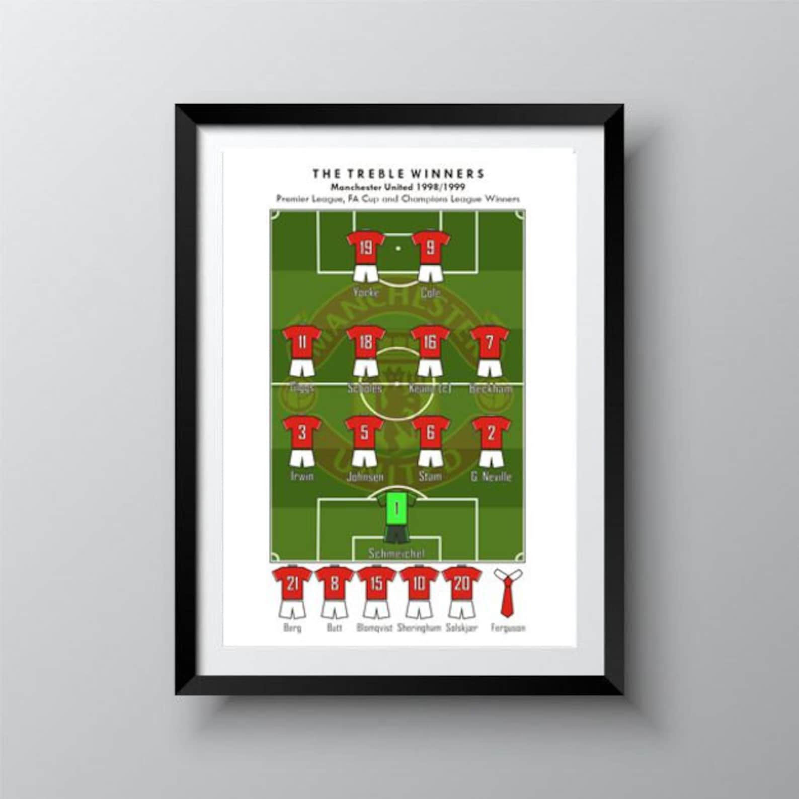 Manchester United 1999 Treble Winners Wall Print - Digital (PDF) Only ...