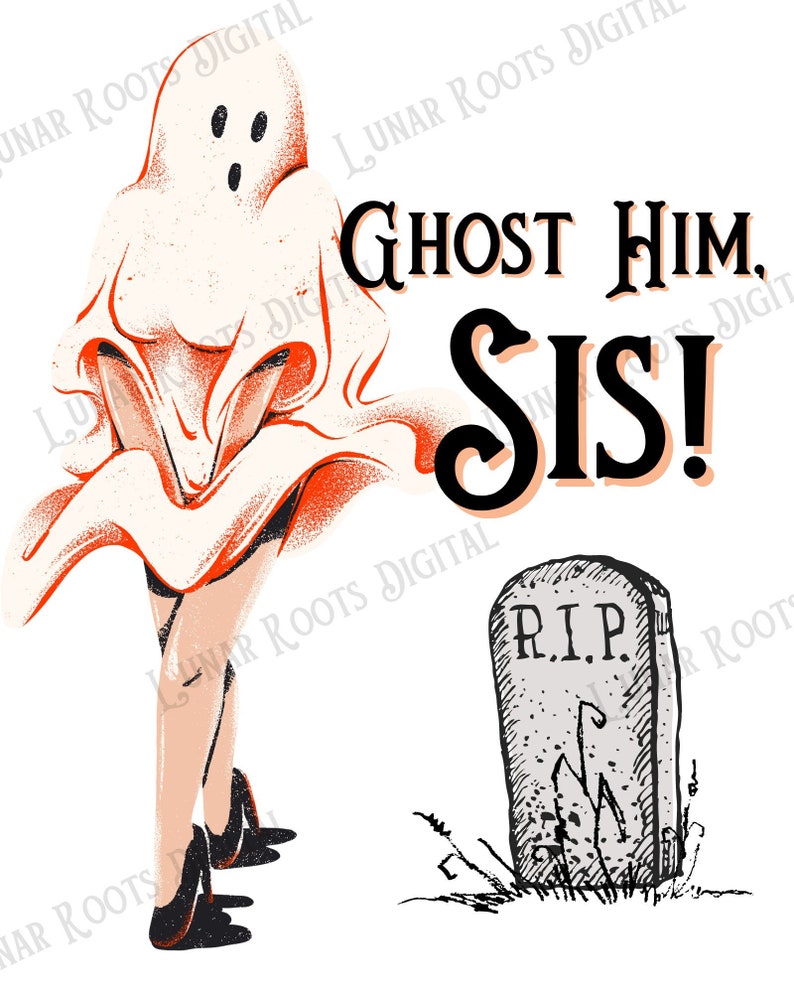 SVG Ghost Him Sis Headstone, Halloween Cute Funny Ghost for Women ...