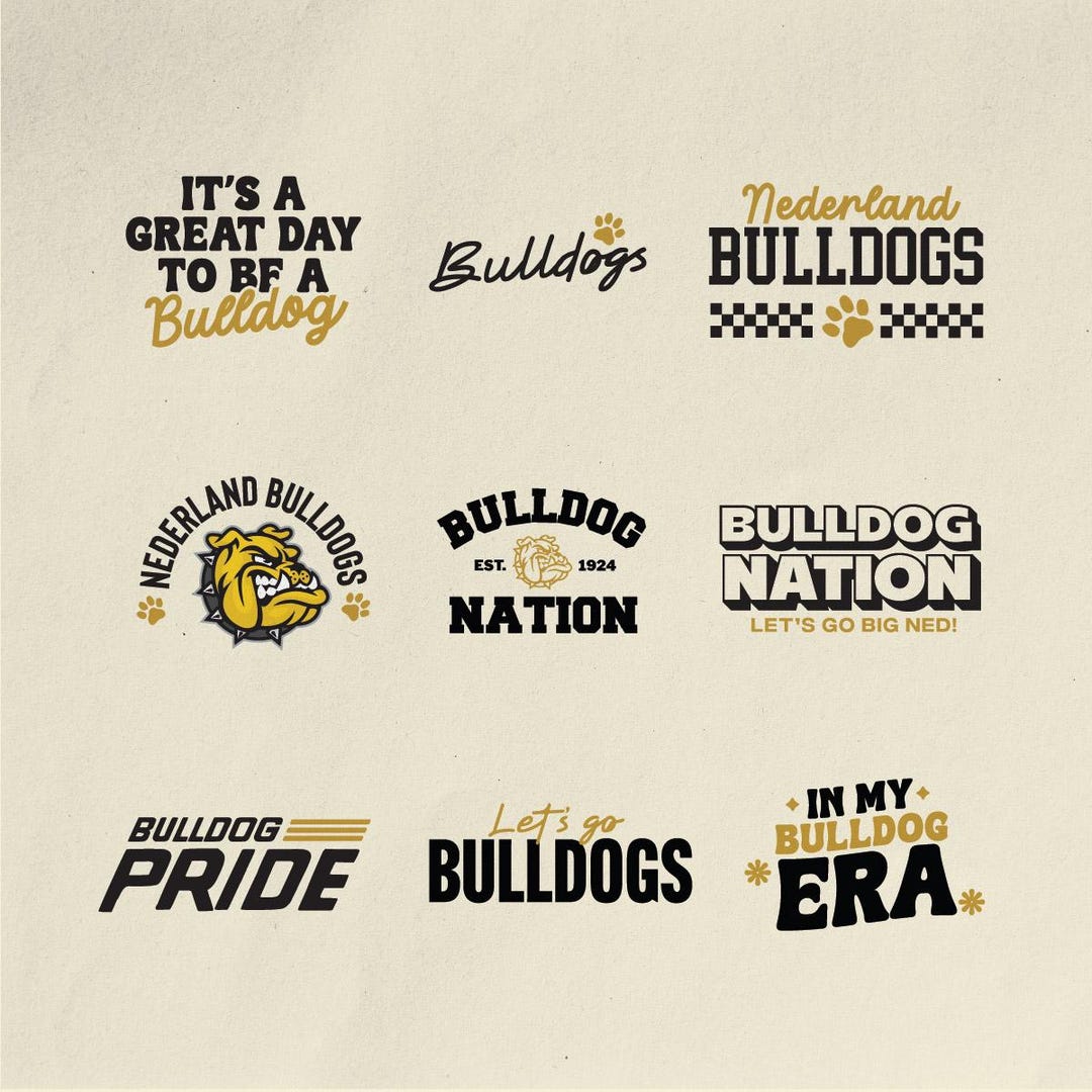 Nederland Bulldogs School Spirit Art Bundle - Etsy