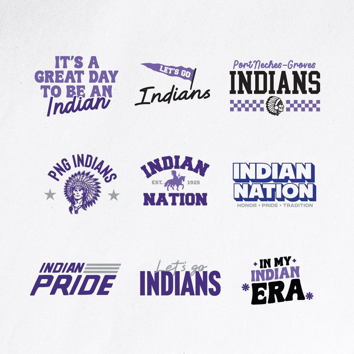PNG Indians School Spirit Art Bundle - Etsy