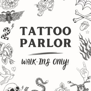 Bad Two the Bone 2nd Birthday Tattoo Parlor Sign, 8x10 Biker Theme ...