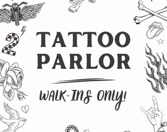 Bad Two the Bone Birthday Tattoo Parlor Sign - Etsy