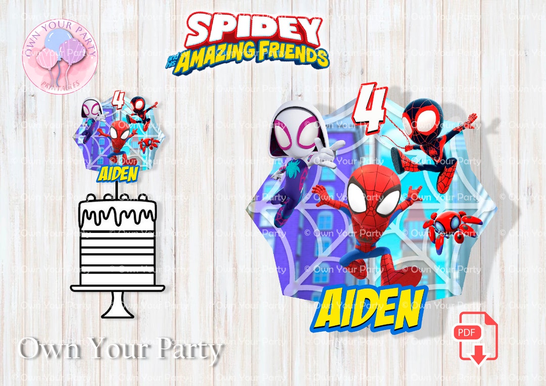 Customizable Cake Topper, Spidey and His Amazing Friends Birthday. - Etsy