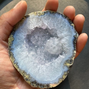 LAS CHOYAS COCONUT Polished Half, Agate Geode, Mexico Mineral, Polished ...