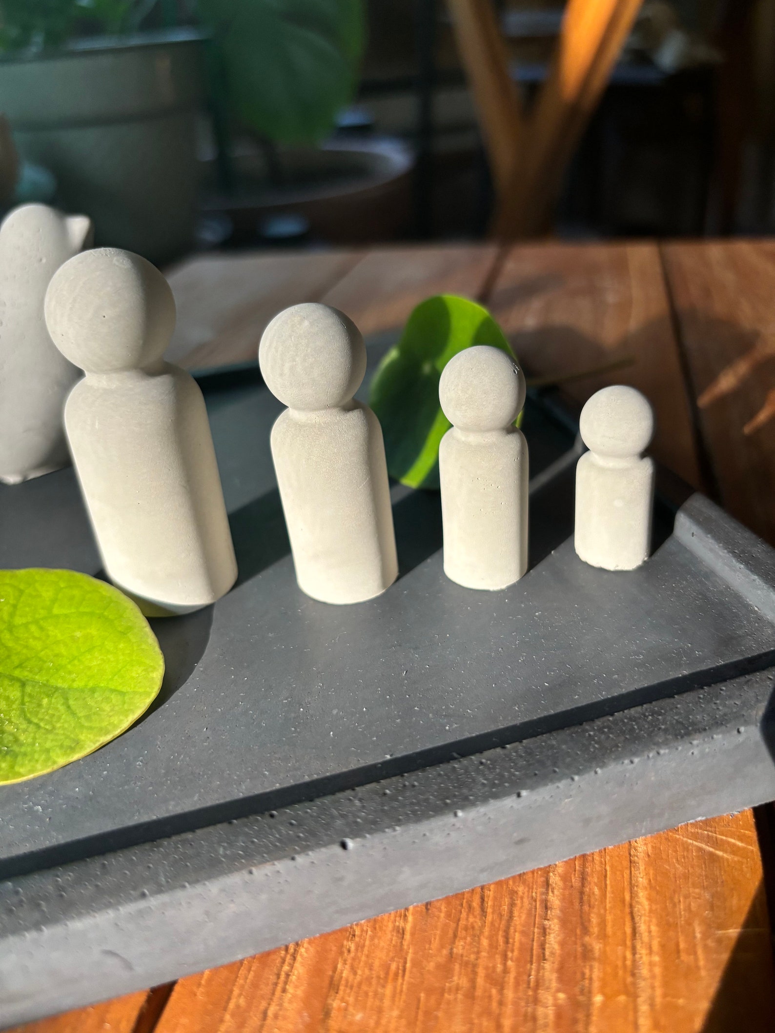 CONCRETE FAMILY FIGURES, Concrete Accent, Shelf Decor, Kid Dad Mom ...