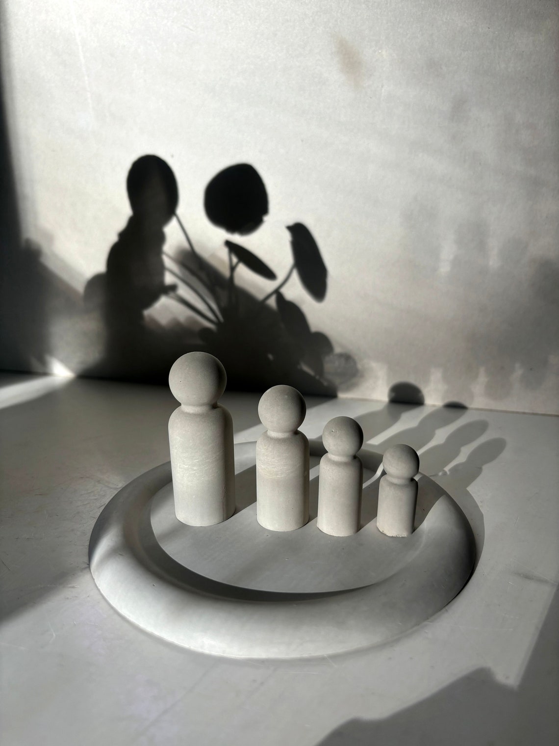 CONCRETE FAMILY FIGURES, Concrete Accent, Shelf Decor, Kid Dad Mom ...