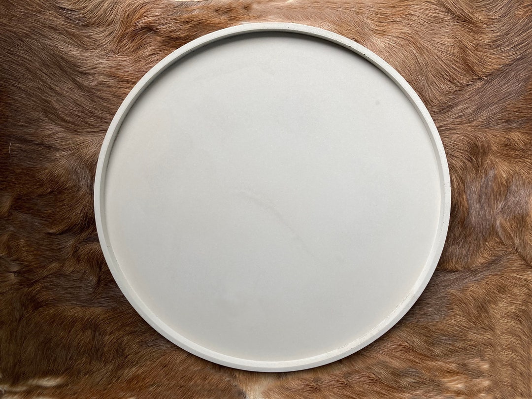 Extra Large Round Concrete Tray: Minimalist Catchall Decor (13.2 Inch ...