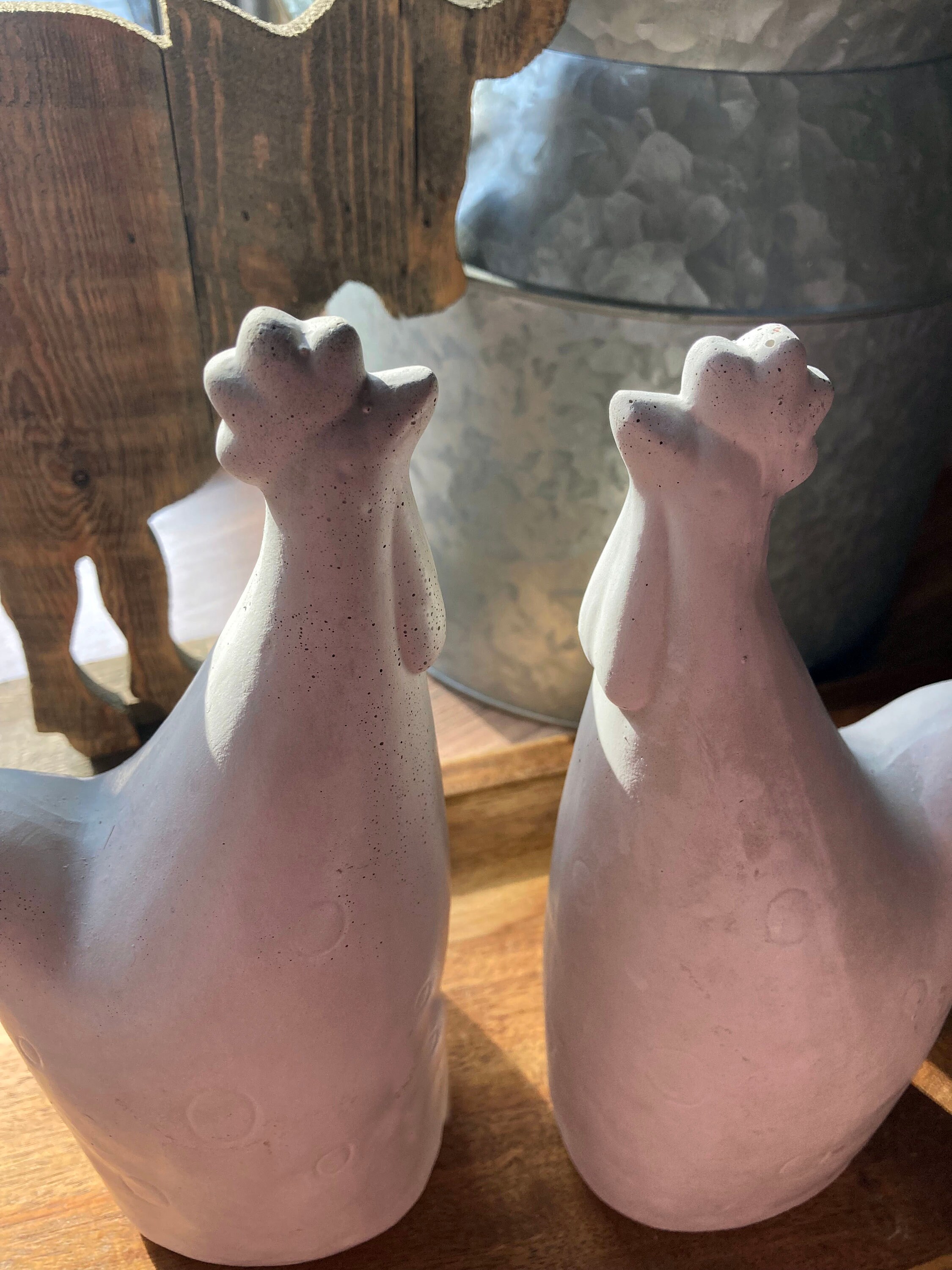 CONCRETE CHICKEN FIGURINE, Concrete Chicken Statue, Chicken Decor ...