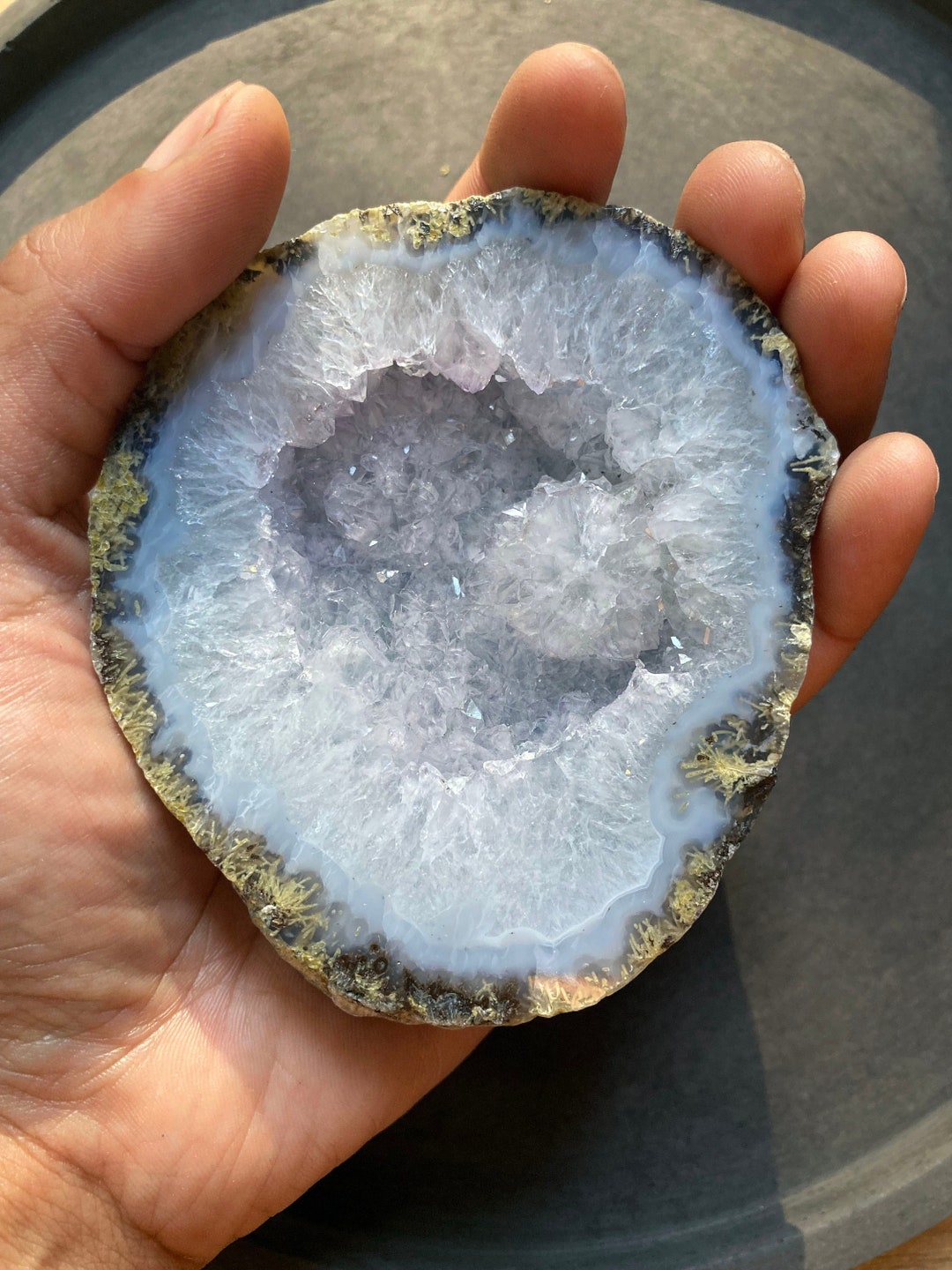 LAS CHOYAS COCONUT Polished Half, Agate Geode, Mexico Mineral, Polished ...