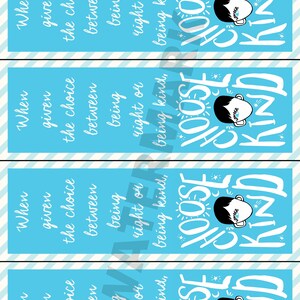 Wonder Choose Kind Printable Bookmarks | Wonder Book | School Supplies ...