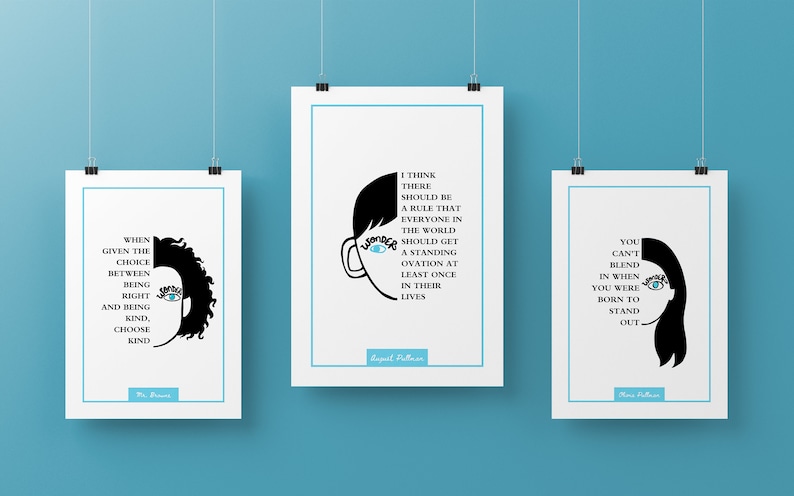 Wonder Book/movie Poster | Wonder Novel Quotes | 10 Posters (2 Color ...