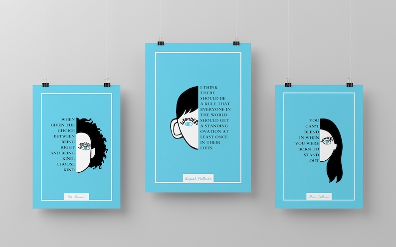 Wonder Book/movie Poster | Wonder Novel Quotes | 10 Posters (2 Color ...
