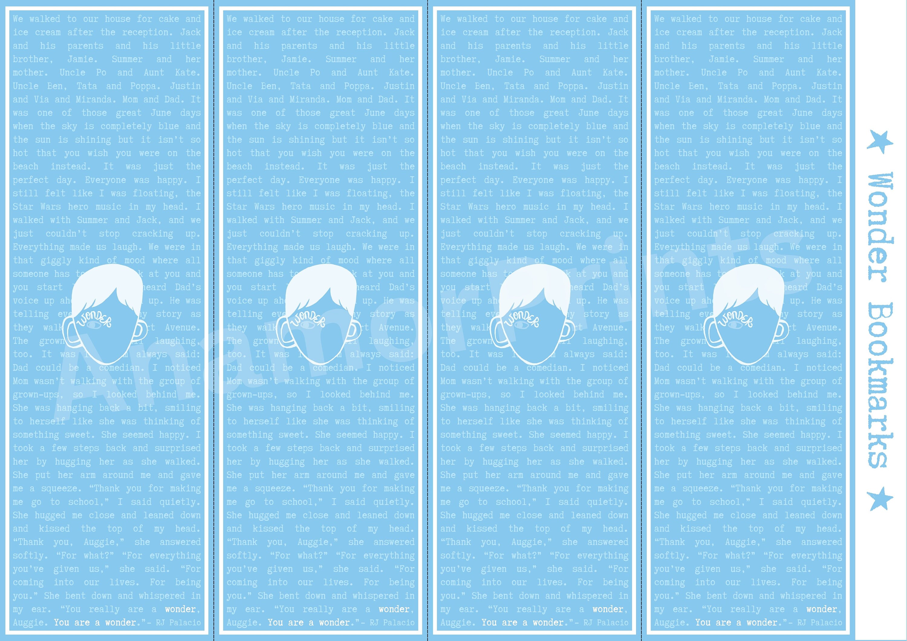 Wonder Ending Printable Bookmarks | Wonder Book | Choose Kind | School ...