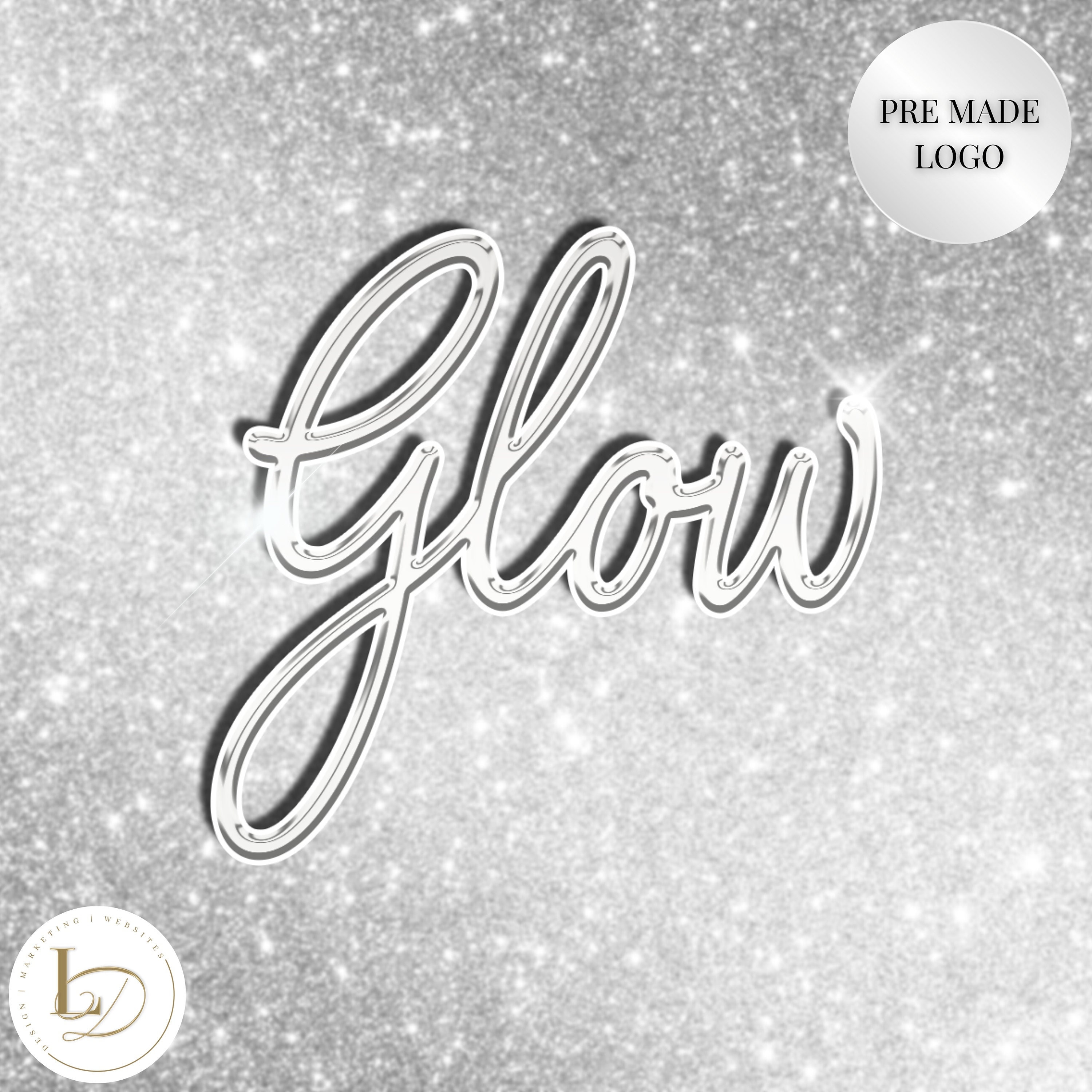 Silver Chrome Sparkle Grey Logo, Classy Logo, Unique Logo, White Logo ...