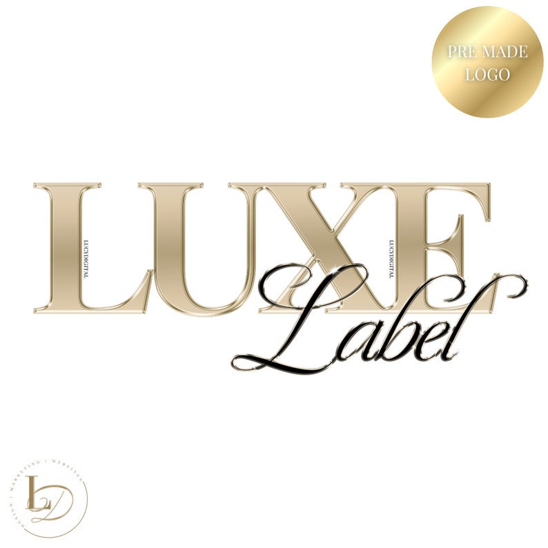 Luxe Logo, Luxury Logo, Premium Logo, Premade Logo, Custom Logo, Gold ...