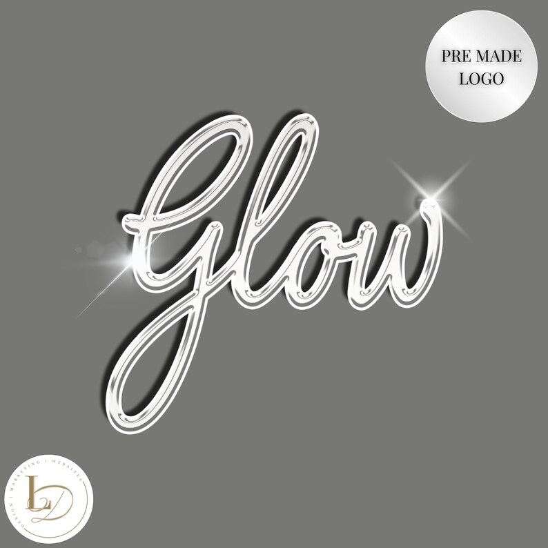 Silver Chrome Sparkle Grey Logo, Classy Logo, Unique Logo, White Logo ...