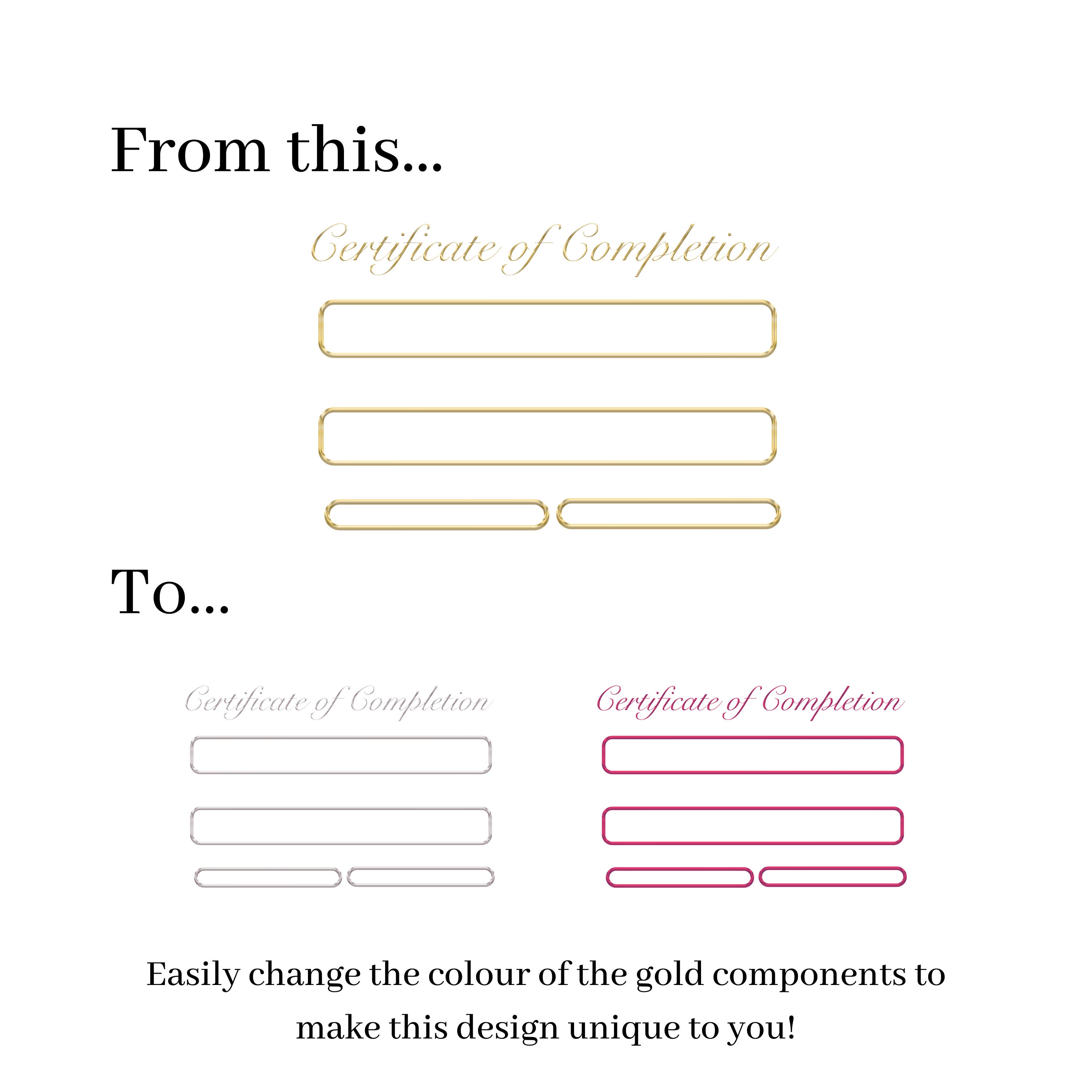 Editable Certificate of Completion | Certificate of Completion | Gold ...