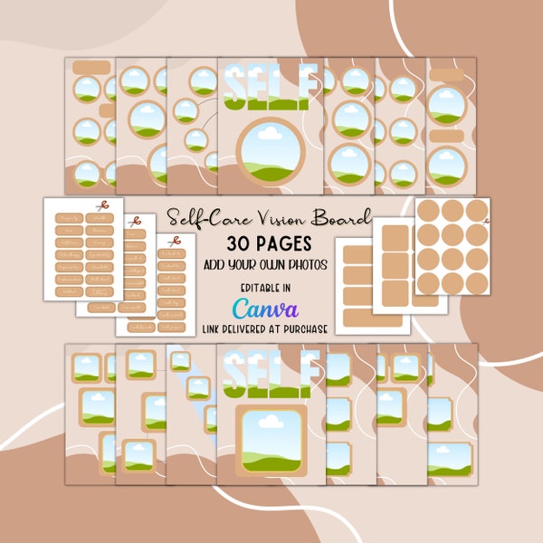 Self Care Vision Board Template - Etsy